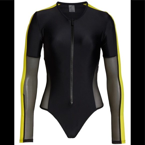 Chromat | Swim | Chromat Una Long Sleeve Mesh Inset Zip Swimsuit | Poshmark